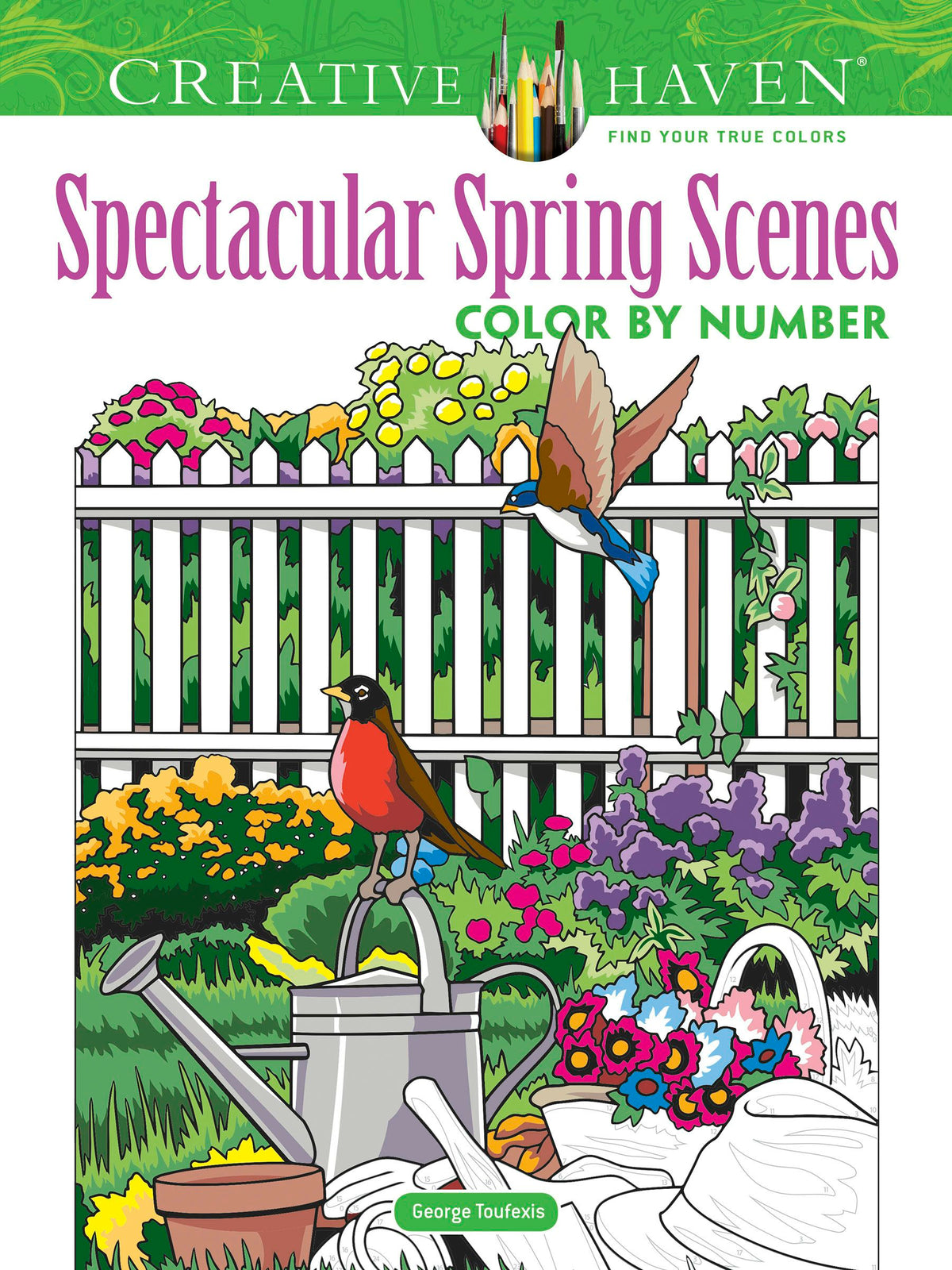 Creative Haven® Color-by-Number: Spectacular Spring Scenes — Bird in Hand