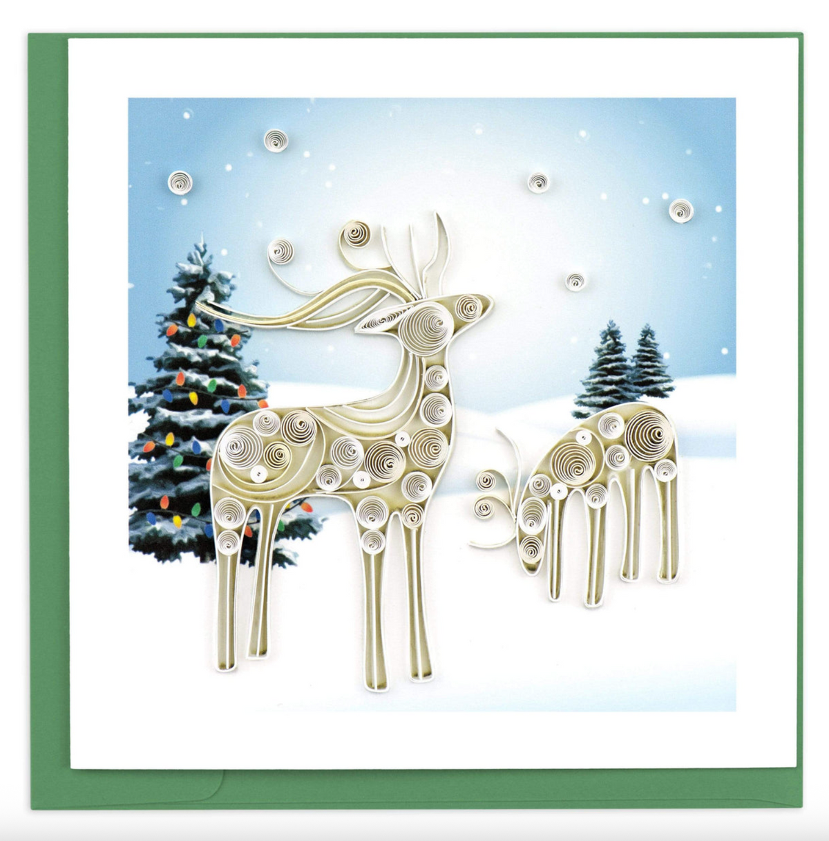 Snowy Reindeer Blank Quilling Card — Bird in Hand