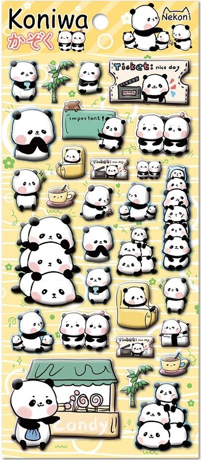 Puffy Pandas - Nekoni Stickers — Bird in Hand
