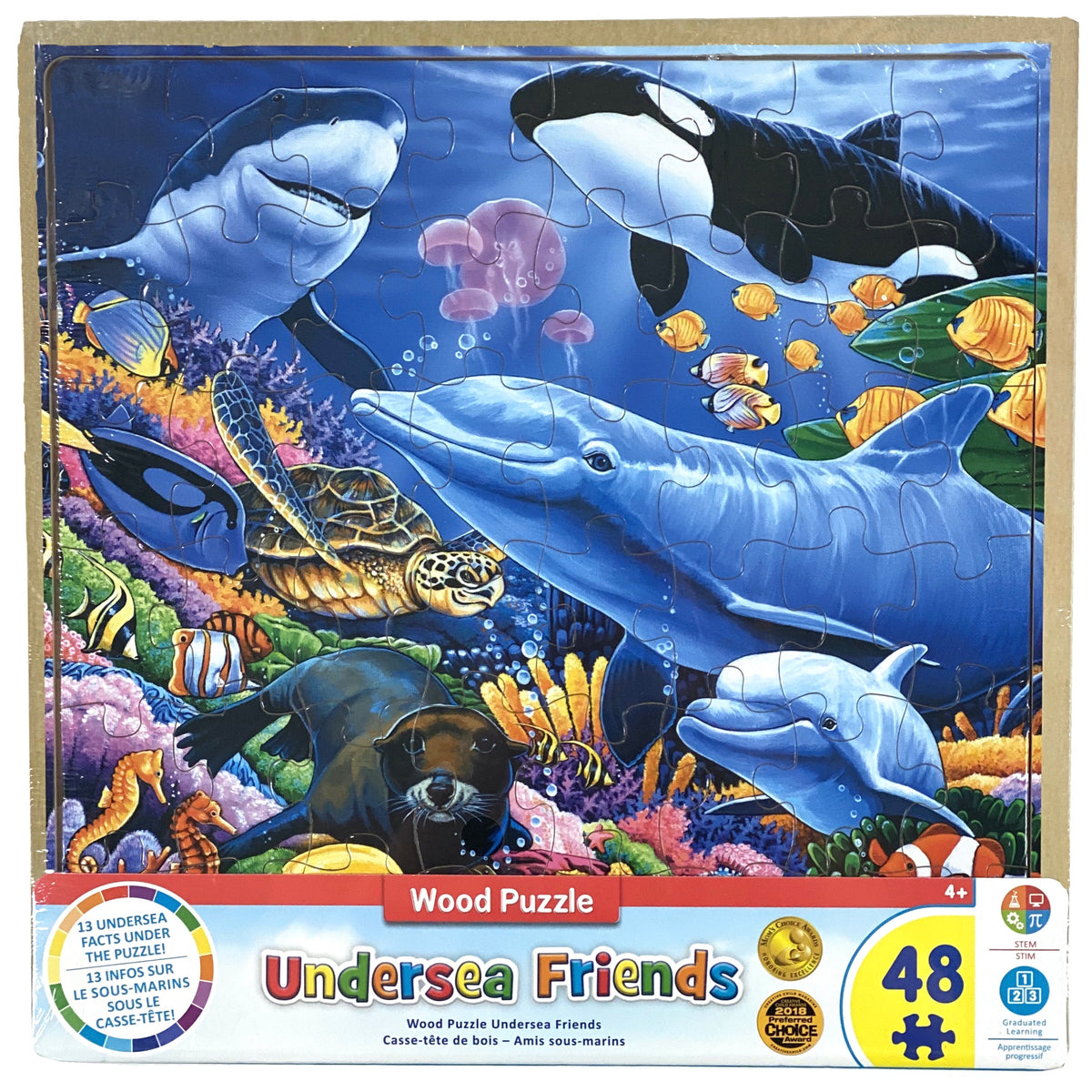 Undersea Friends 48 Piece Wooden Puzzle — Bird in Hand