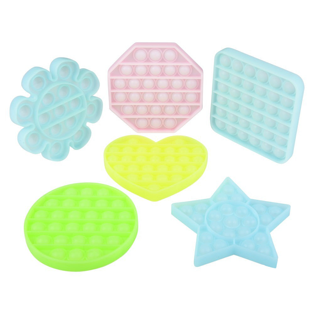 Glow In The Dark Bubble Poppers - Octagon, Square, Circle, Flower, Hea ...